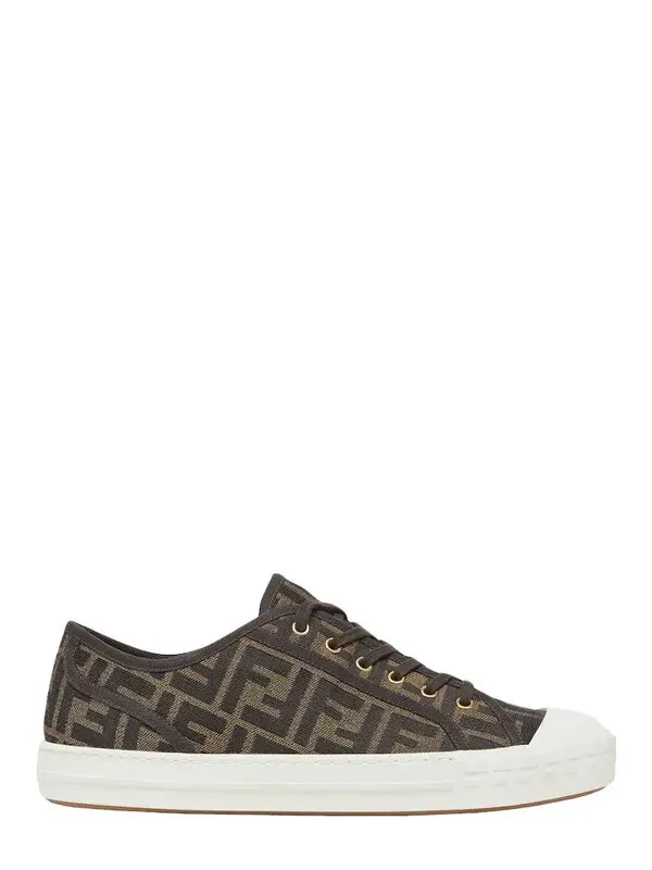 Fendi Domino Ff Lop Sneakers - Brown/dark Brown/white