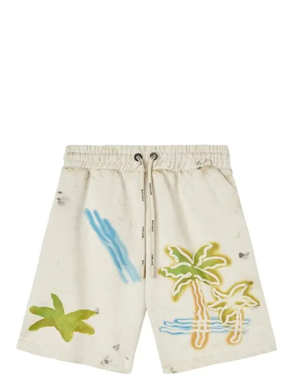 Palm Angels Palm Neon Sweat Shorts - Off/white