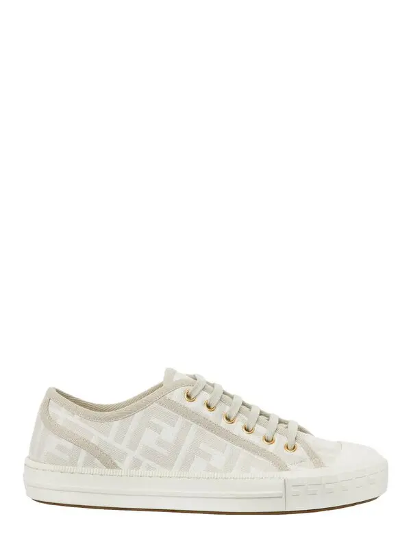 Fendi Domino Ff Sneakers - White/cream