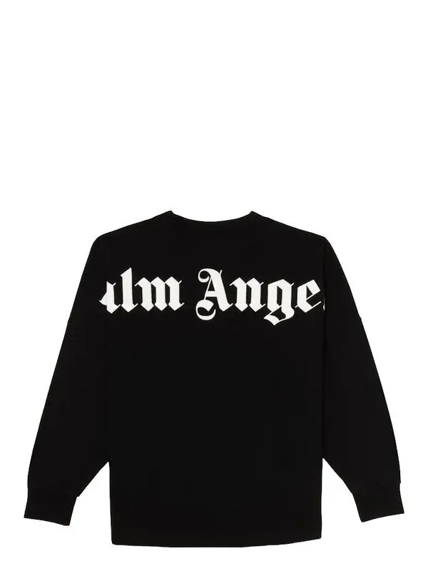 Palm Angels Logo Long Sleeve Tee Shirt - Black