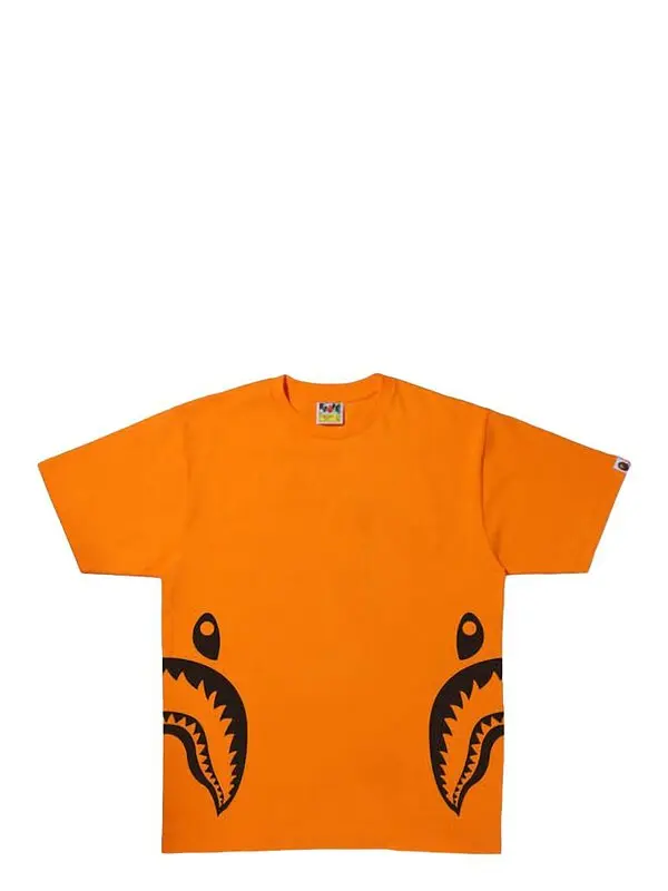 A BATHING APE Bicolor Side Shark Tee Shirt - Orange