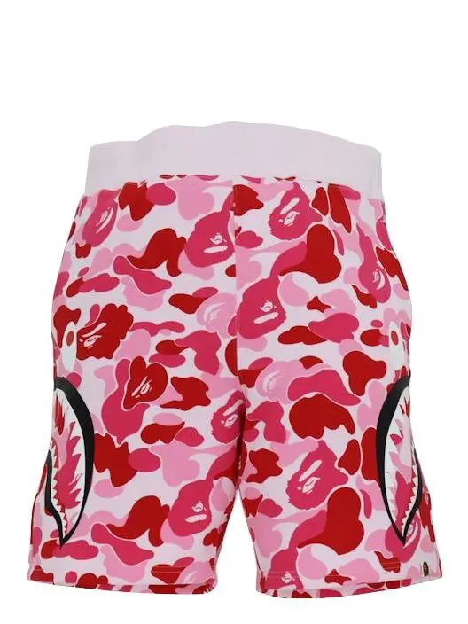 A BATHING APE Abc Camo Side Shark Sweat Shorts - Pink