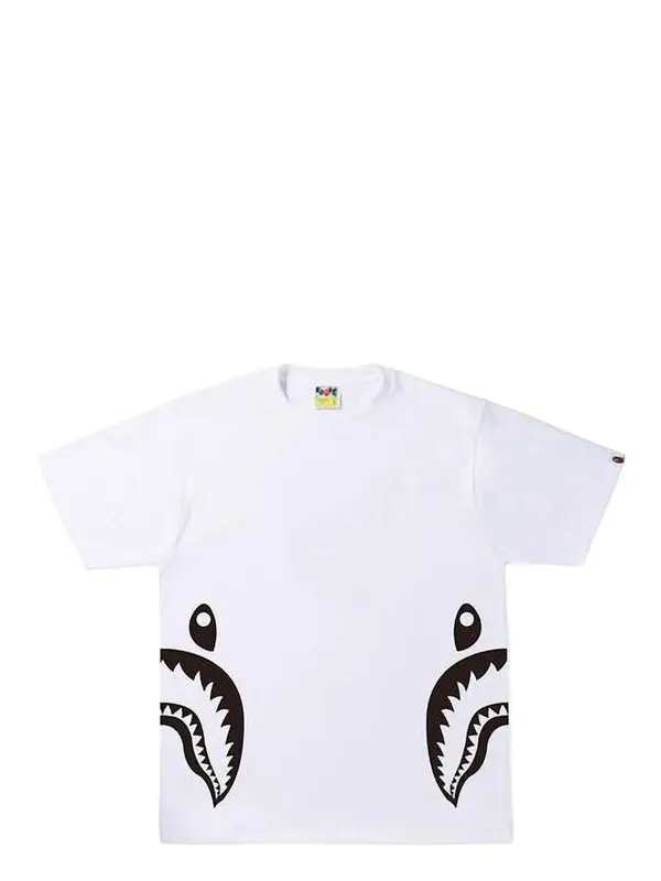 A BATHING APE Bicolor Side Shark Tee Shirt - White