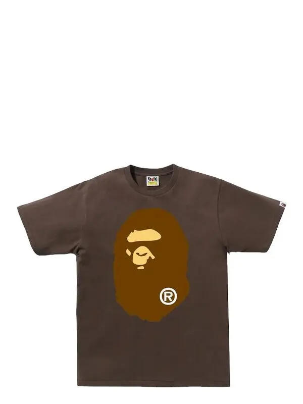 A BATHING APE Big Ape Head Tee Shirt - Brown