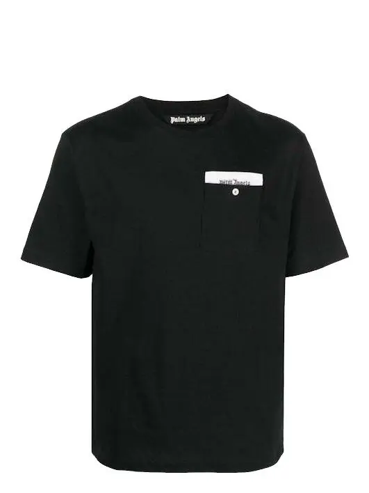 Palm Angels Logotape Cotton T-shirt - Black