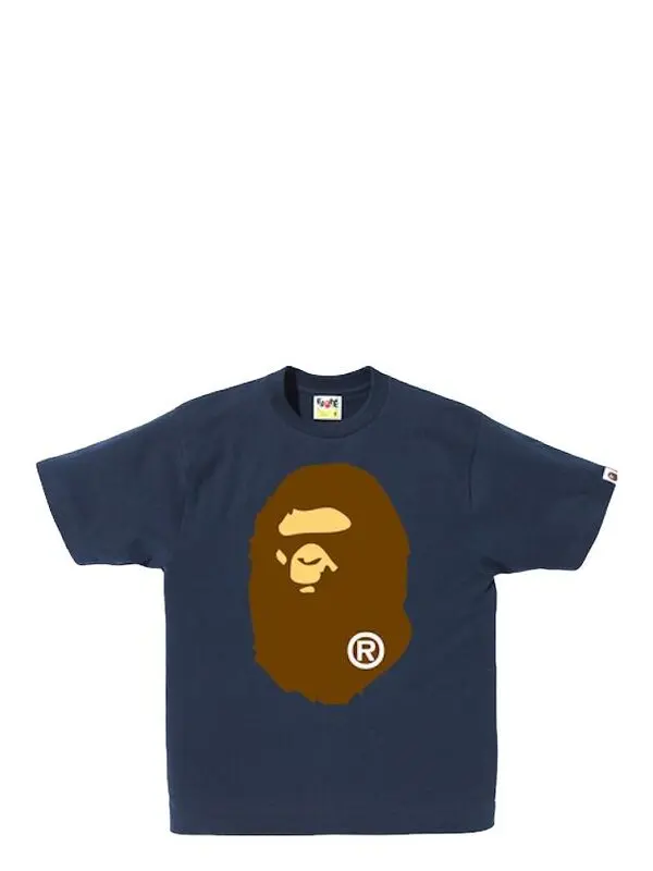 A BATHING APE Big Ape Head Tee Shirt - Navy Blue