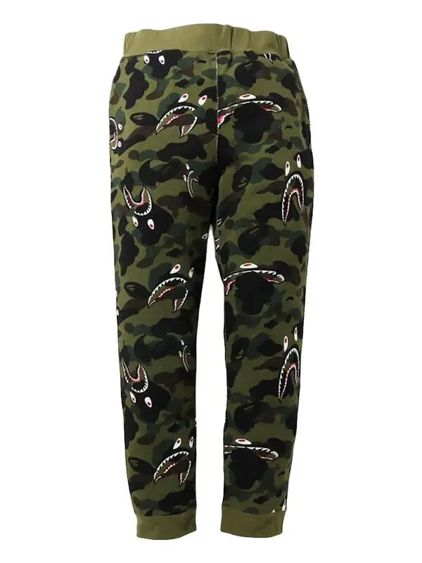 A BATHING APE Shark 1st Camo Sweat Pants Fw20 - Green
