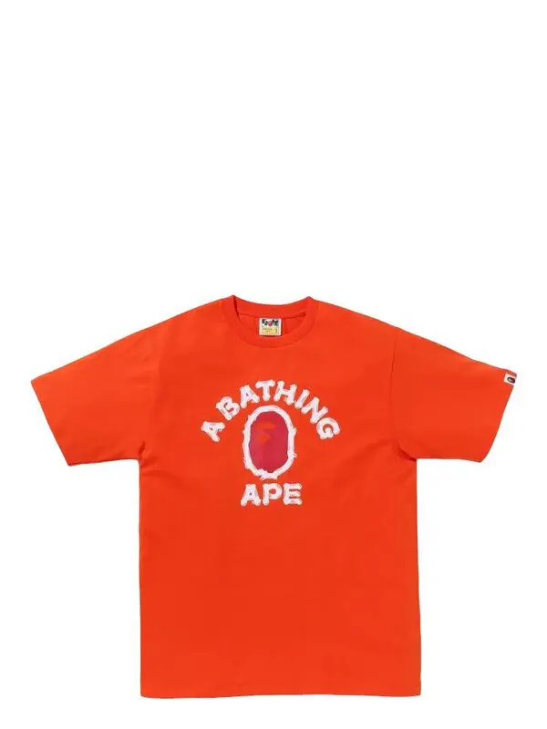 A BATHING APE Brush College Tee Shirt - Orange