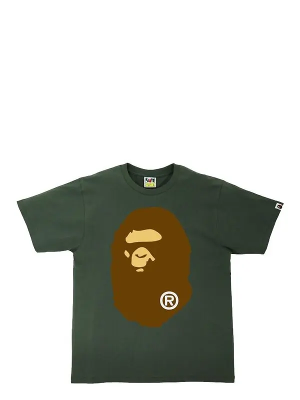 A BATHING APE Big Ape Head Tee Shirt - Olivedrab Green