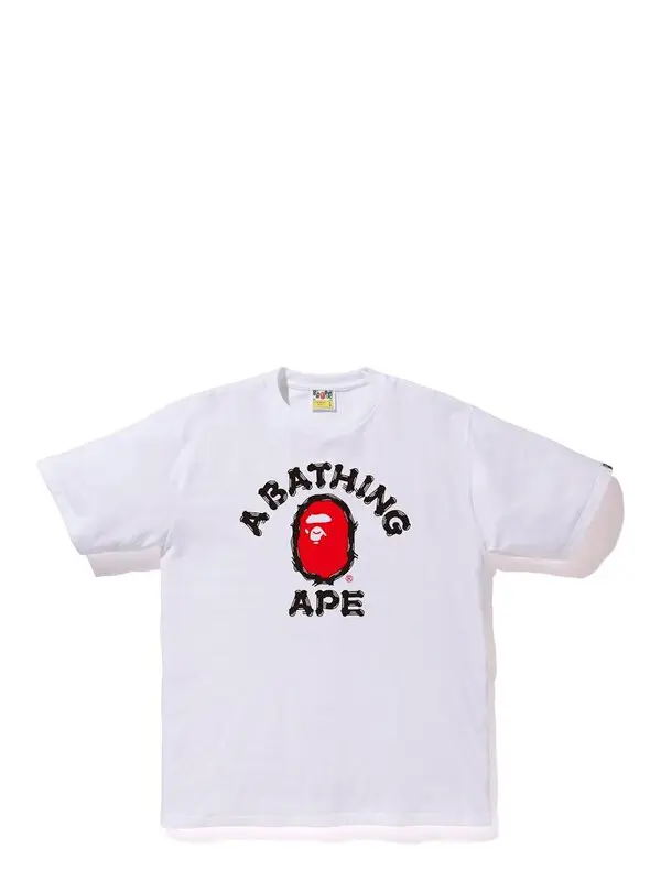 A BATHING APE Brush College Tee Shirt - White