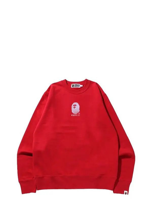BAPE Embroidery Crewneck Sweatshirt - Red