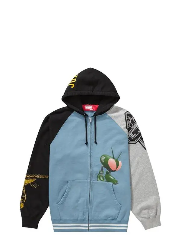 Supreme Junya Watanabe Cdg Zip Up Hooded Sweatshirt - Dusty Blue