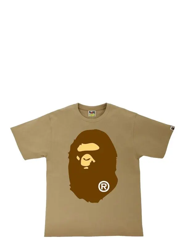 A BATHING APE Big Ape Head Tee Shirt - Beige