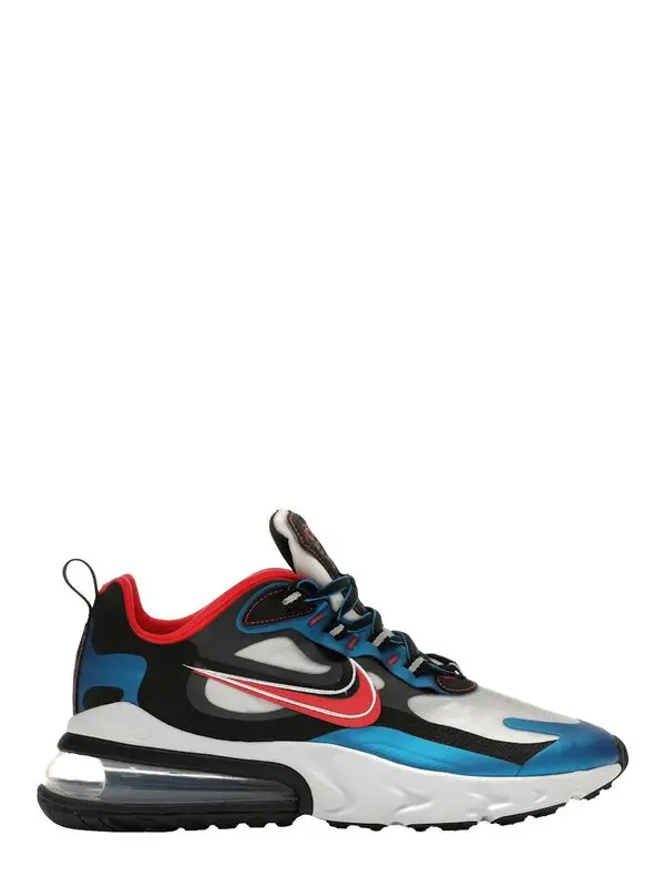 Nike Air Max 270 React Script Swoosh Sneakers - Imperial Blue/ember Glow/black