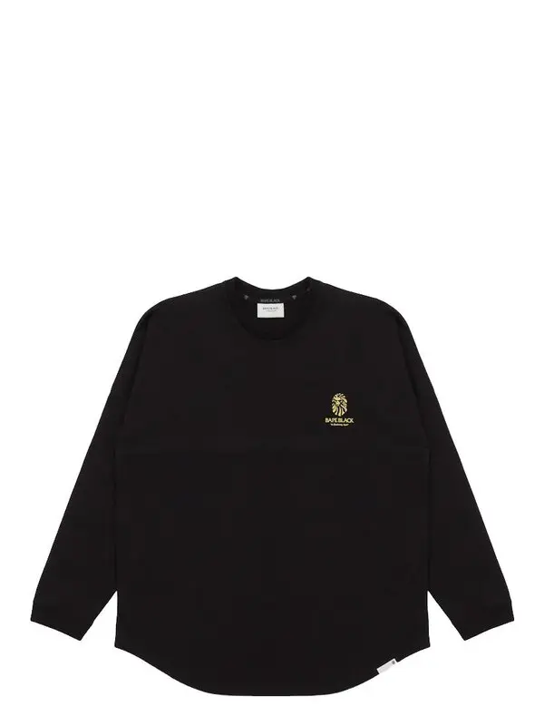 A BATHING APE Black Paisley Logo Long Sleeve Tee Shirt - Black Yellow