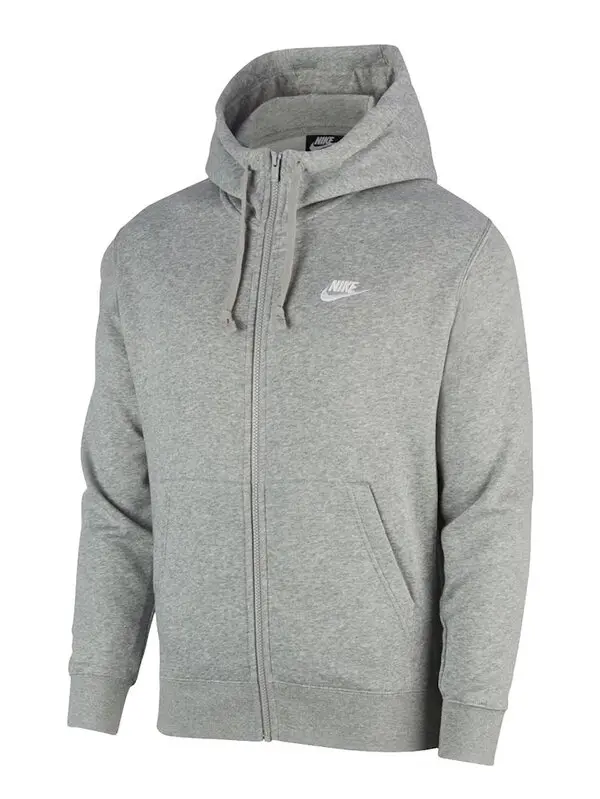 Nike Sportswear Club Fleece Fullzip Hoodie - Dark Grey Heather/matte Silver/white