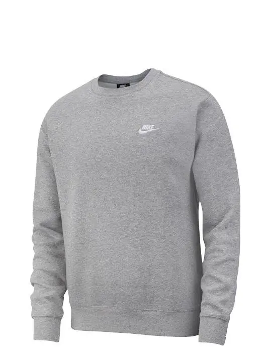 Nike Sportswear Club Fleece Crewneck Sweatshirt - Dark Grey Heather/white