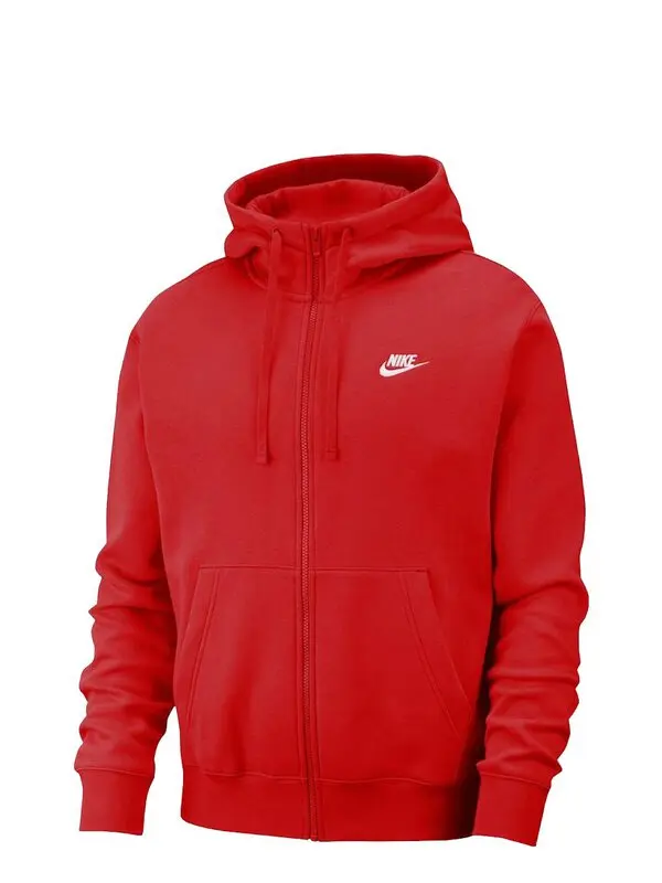 Nike Sportswear Club Fleece Full-zip Hoodie - University Red/white