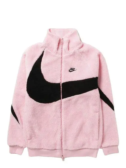 Nike Sportswear Big Swoosh Reversible Boa Jacket - Soft Pink/black