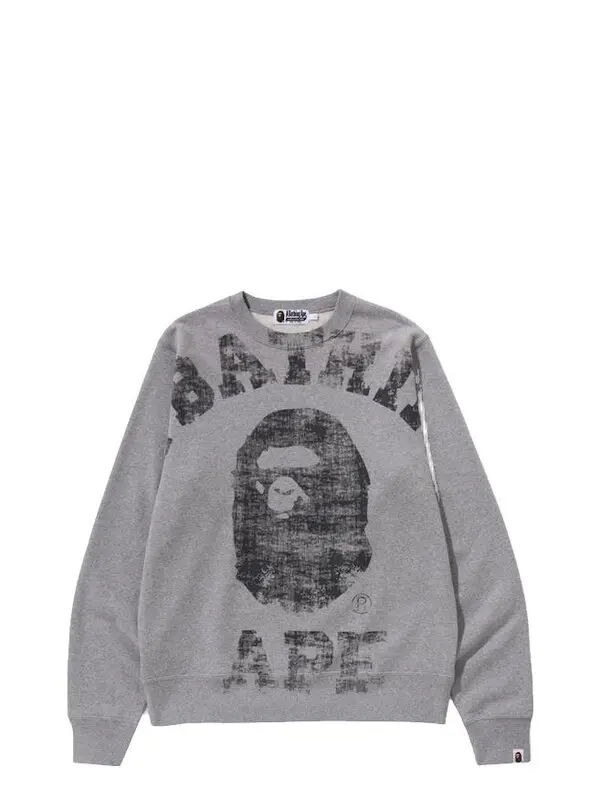 BAPE Big College Crewneck Sweatshirt - Gray