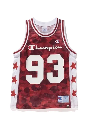 BAPE Champion Camo Mesh Tank Top - Red
