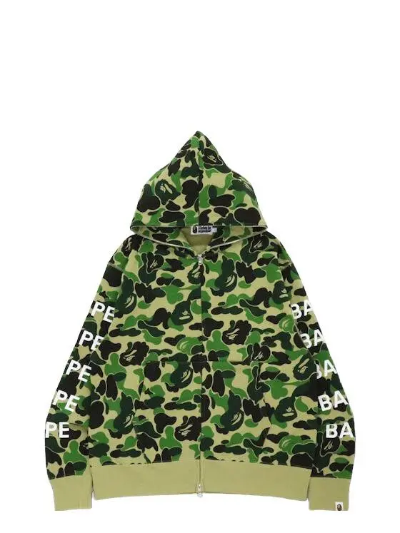 BAPE Abc Camo Relaxed Fit Full Zip Hoodie - Green