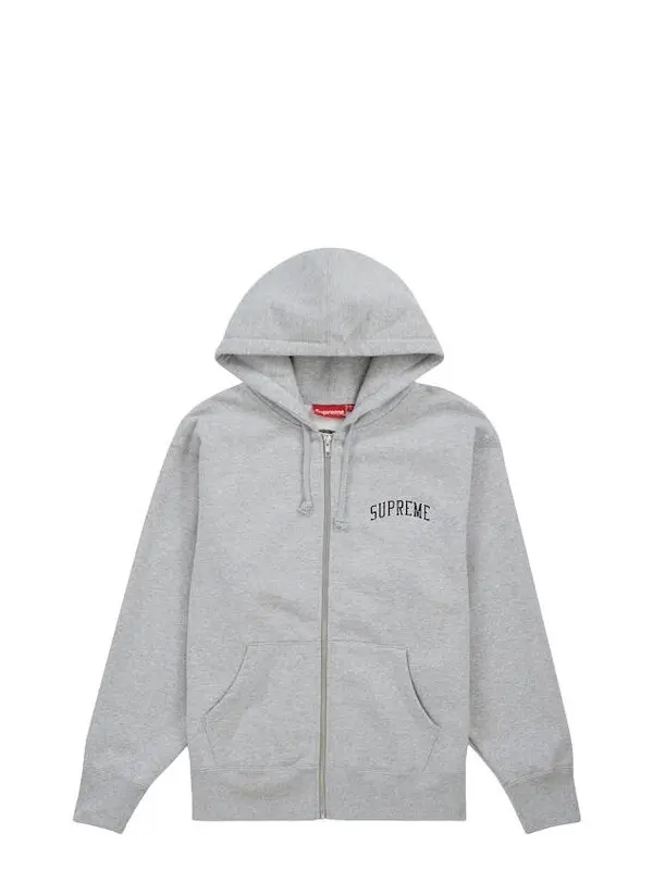 Supreme Zip-up Hooded Sweatshirt - Heather Grey