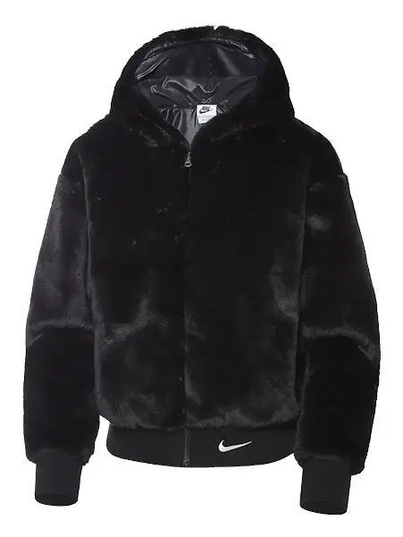 Nike Sportswear Essentials Faux Fur Jacket - Black/white