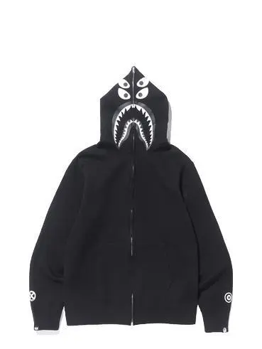 A BATHING APE Bounty Huntermad Shark Oversized Full Zip Hoodie - Black