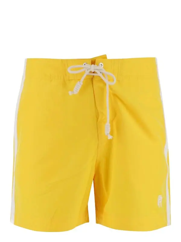 Palm Angels Pa Monogram Embroidered Swim Shorts - Yellow/white
