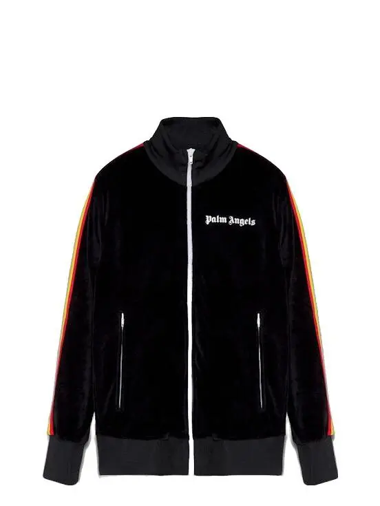 Palm Angels Rainbow Striped Track Jacket - Black