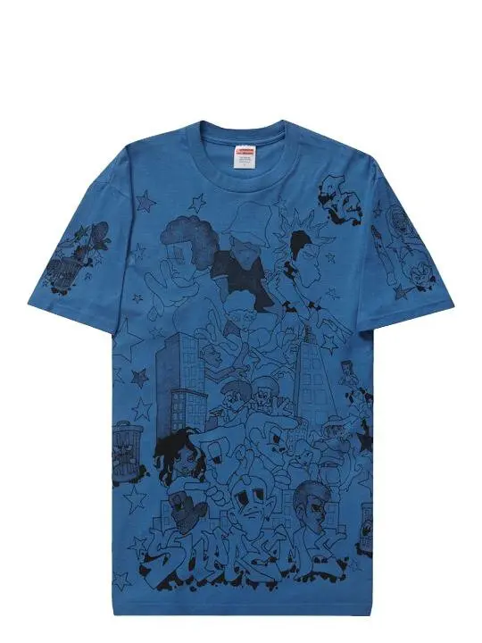 Supreme Downtown Tee Shirt - Faded Blue