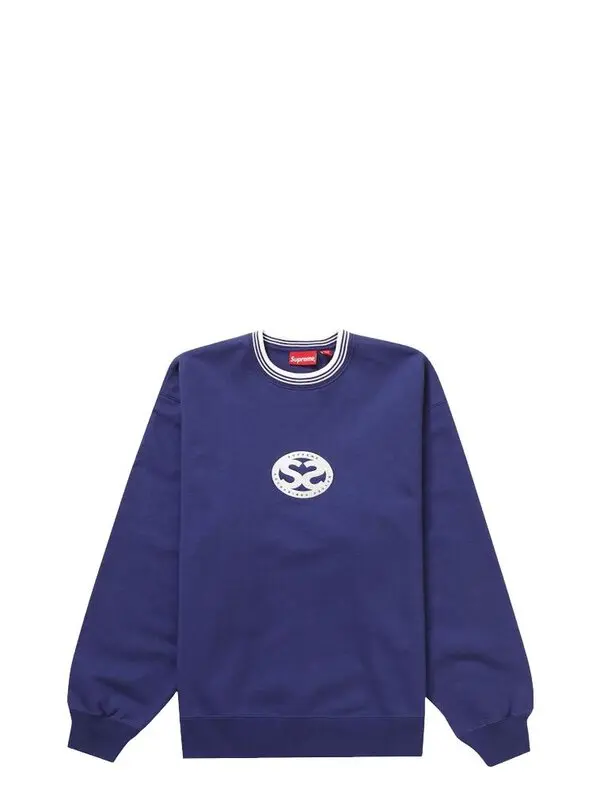 Supreme Double S Crewneck Sweatshirt - Washed Navy Blue