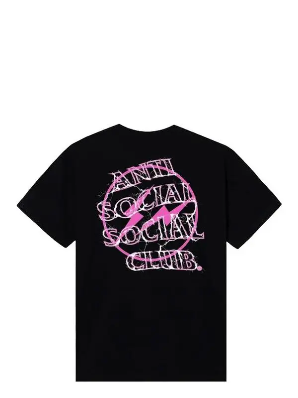 ANTI SOCIAL SOCIAL CLUB Fragment Bolt Tee Shirtin - Black/pink