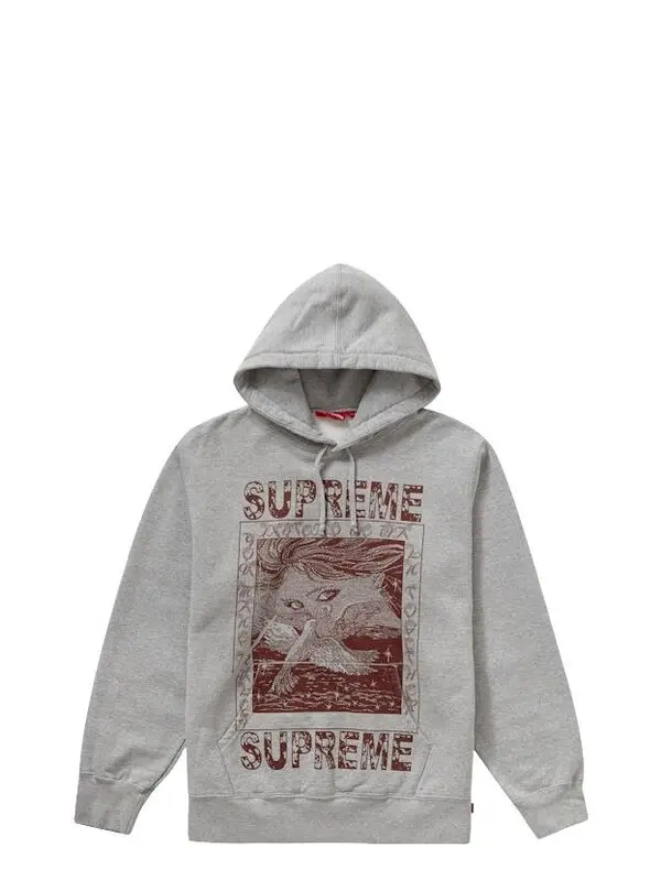 Supreme Doves Hooded Sweatshirt - Heather Grey