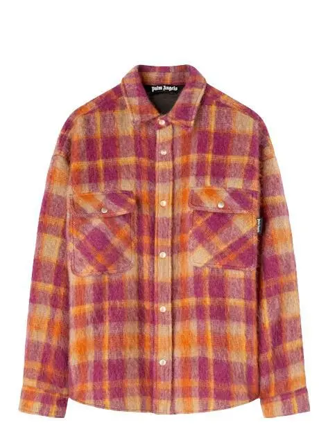 Palm Angels Plaidprint Shirt Jacket - Orange/multicolour