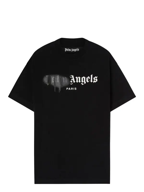 Palm Angels Paris Sprayed Logo T-shirt - Black