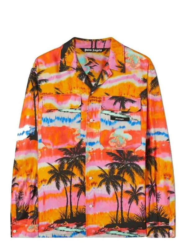 Palm Angels Psychedelic Palms Shirt - Fuchsia
