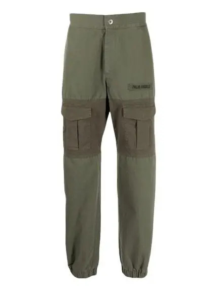 Palm Angels Panelled Pocket Cargo Trousers - Military Green