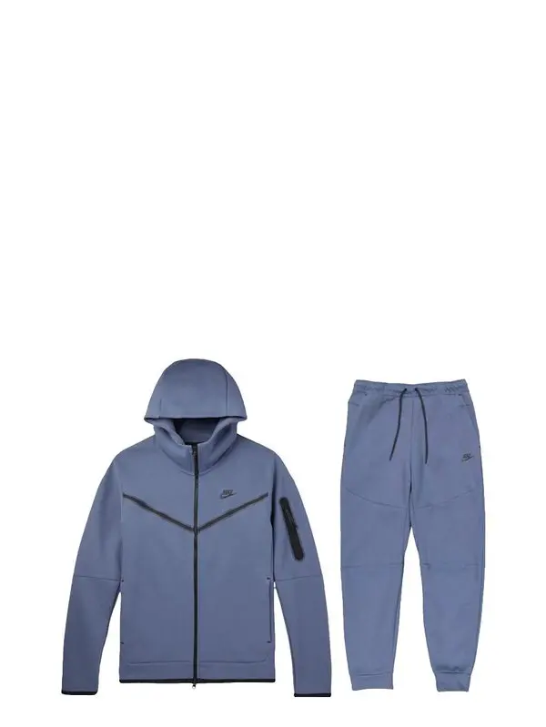 Nike Sportswear Tech Fleece Full Zip Hoodie & Joggers Set - Diffused Blue/black