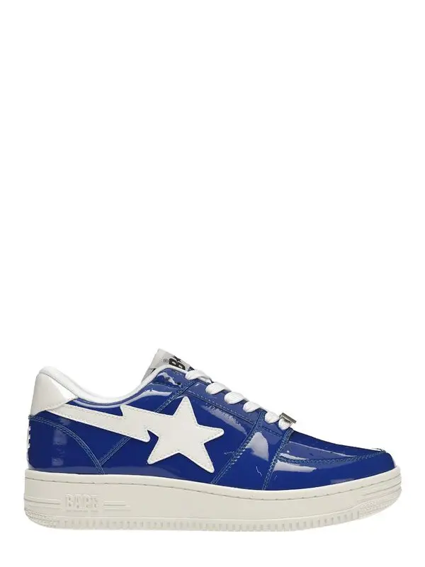 A BATHING APE Sta Low Patent Sneakers - Blue/white