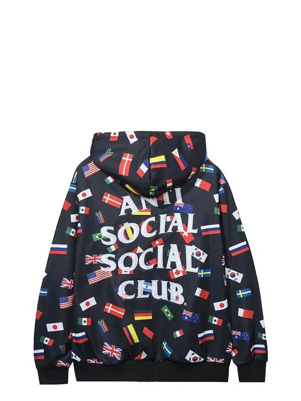 ANTI SOCIAL SOCIAL CLUB All Over Flag Hoodie - Black
