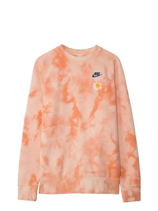Nike Sportswear French Terry Tie-dye Crewneck Sweatshirt - Crimson Bliss/university Blue