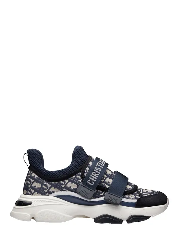 Dior D-wonder Low Technical Fabric Sneakers - Deep Blue/white/dior Oblique