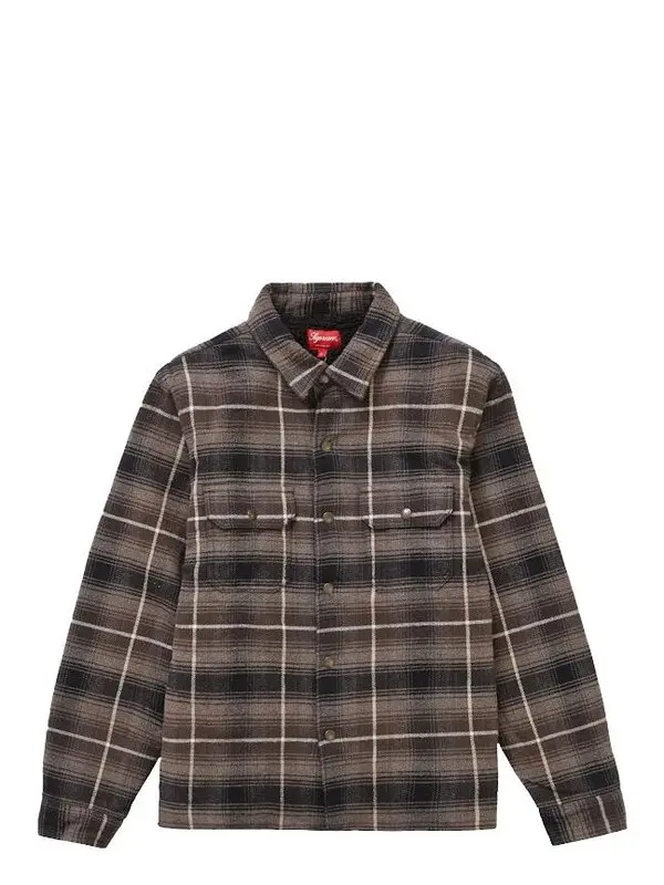 Supreme Shearling Lined Flannel Shirt - Black