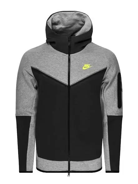 Nike Sportswear Tech Fleece Full-zip Hoodie - Dark Grey Heather/anthracite/volt