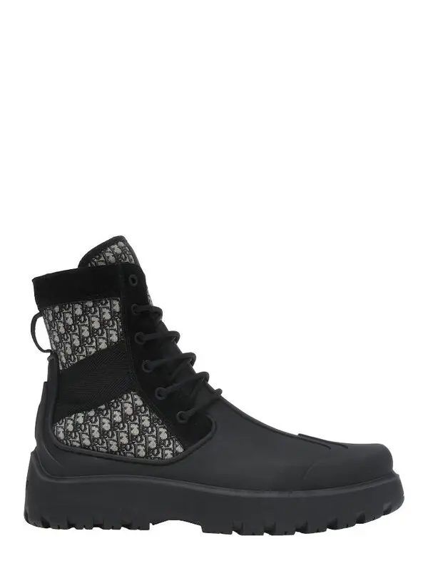 Dior Garden Lace Up Ankle Boots - Black/beige