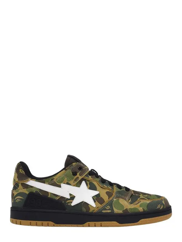 A BATHING APE Sk8 Sta Abc Camo Sneakers - Green/black/gum