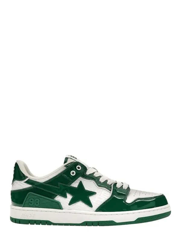 BAPE A Bathing Ape Sk8 Sta Patentin Sneakers - Green/white