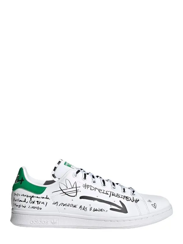 Adidas Stan Smith Graffiti Sneakers - Cloud White/green